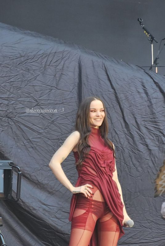 DOVE CAMERON Wearing Red for Her Performance at Wembley Stadium in ...