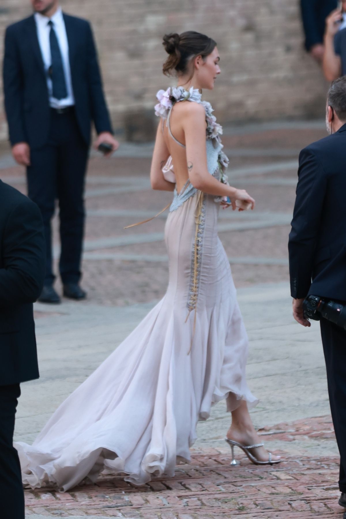 VITTORIA CERETTI Boards a Water Taxi en Route to Jeff Bezos Pre-wedding ...