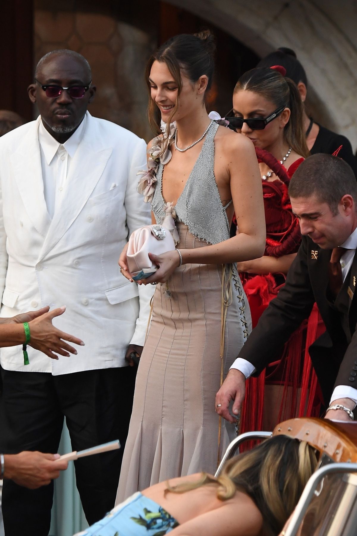 VITTORIA CERETTI Boards a Water Taxi en Route to Jeff Bezos Pre-wedding ...