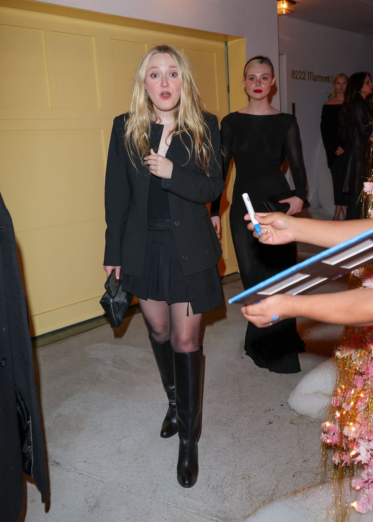 DAKOTA and ELLE FANNING Arrives at Vas J Morgan’s Holiday Party in Los ...