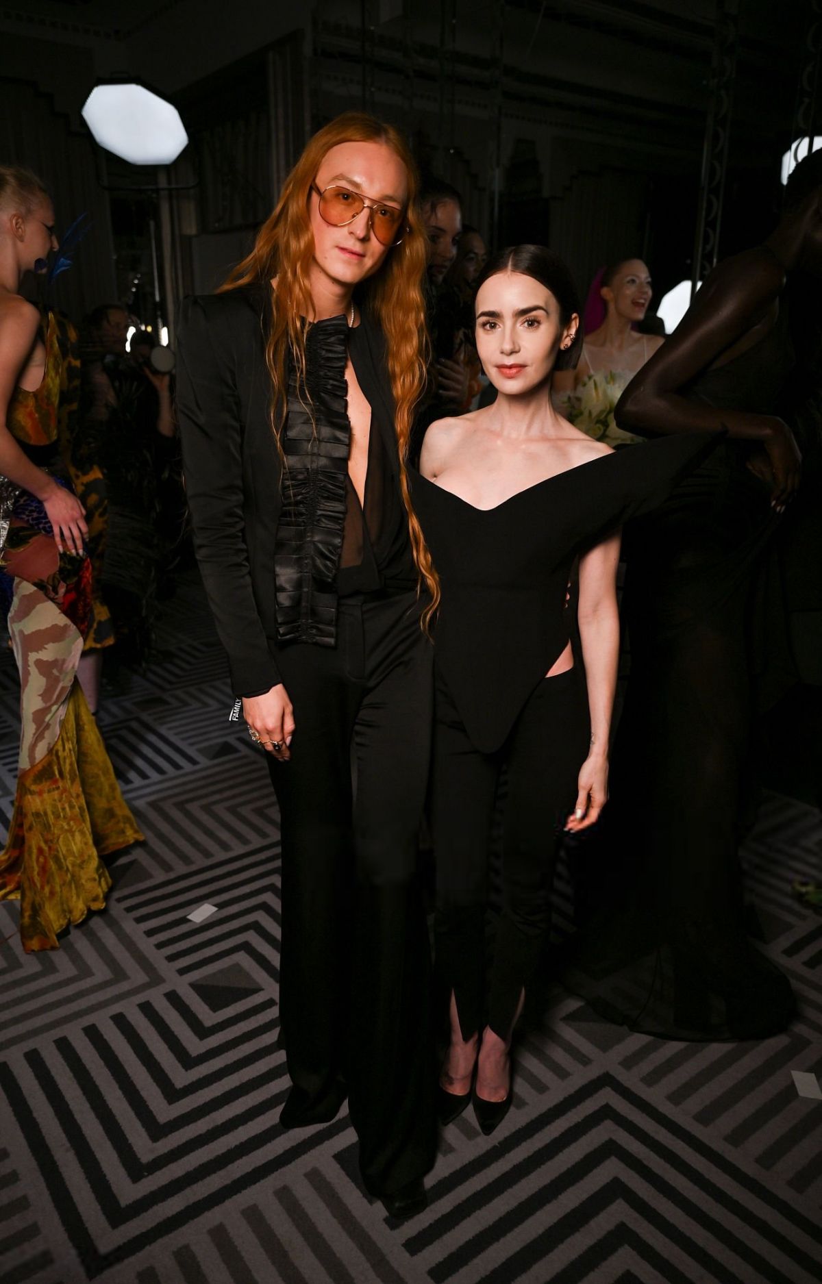 LILY COLLINS at Harris Reed A/W ’26 Show at London Fashion Week 02/19 ...