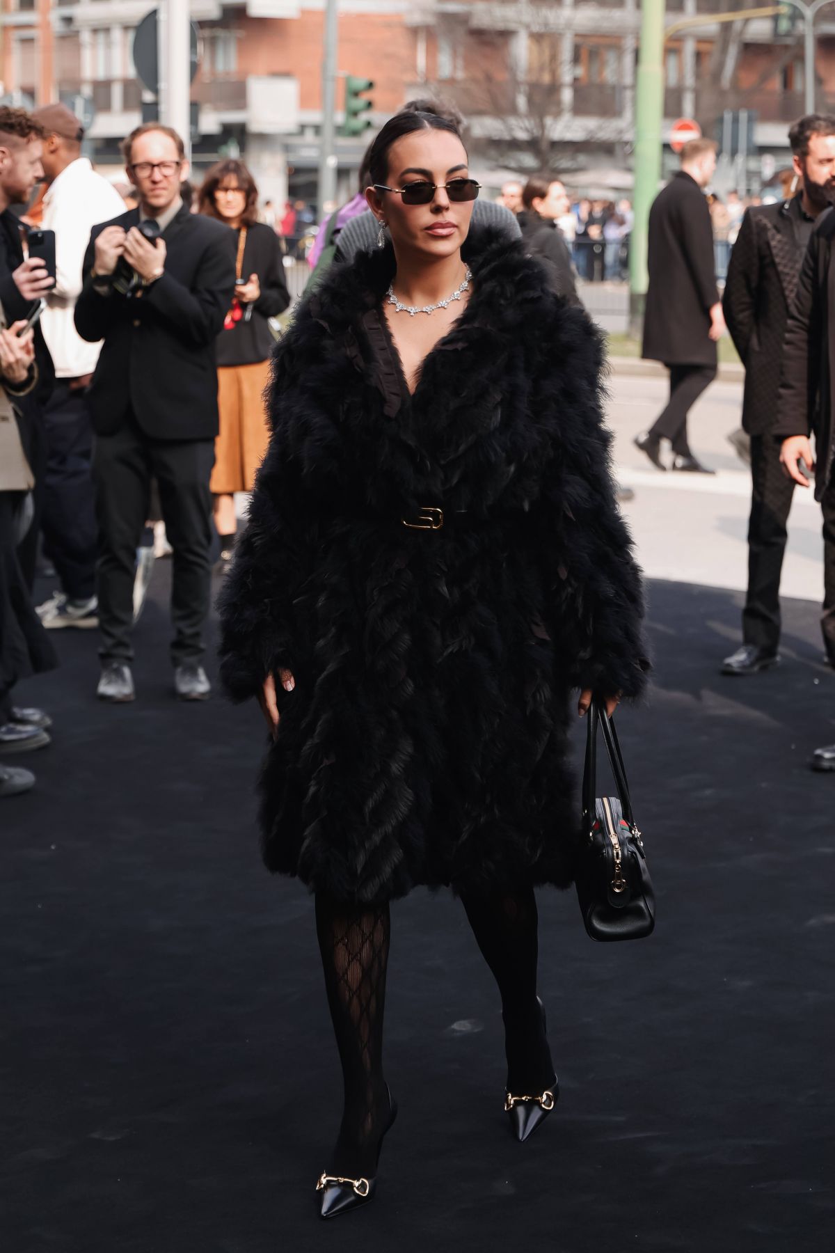 GEORGINA RODRIGUEZ Arrives at Gucci FW 2026 Show at Milan Fashion Week ...