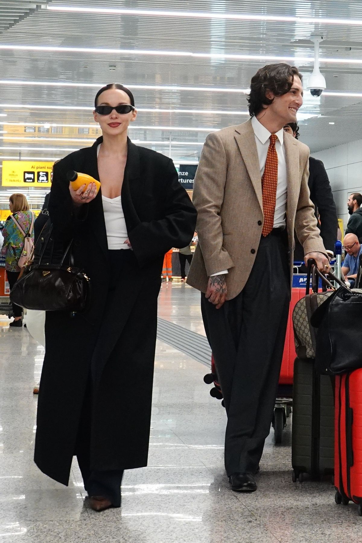 DOVE CAMERON and Damiano David Arrives at Fiumicino Airport in Rome 04 ...